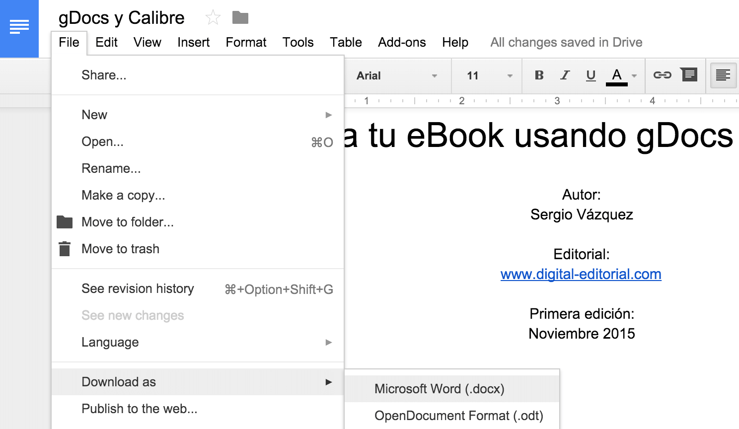 Crear tu eBook usando Google Docs | Elaboración de páginas web y ...
